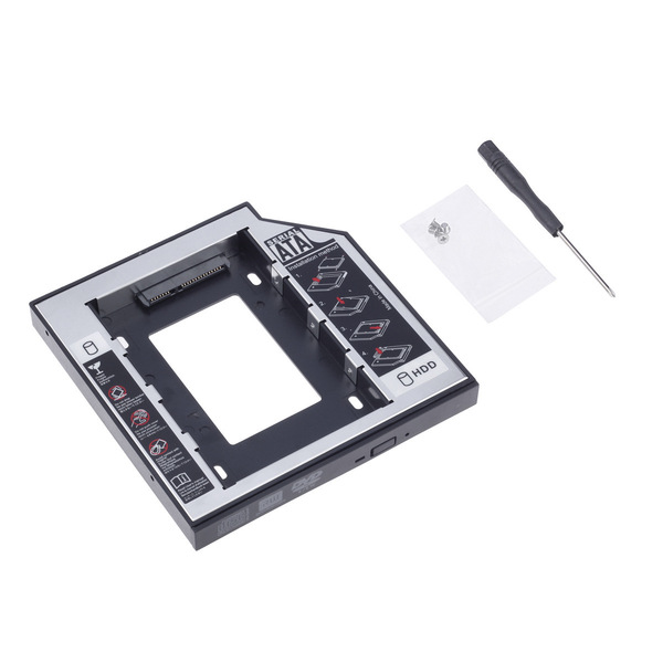 Universal SSD HDD Caddy 12.7mm Aluminum 2nd Hard Disk Drive Caddy Case ...