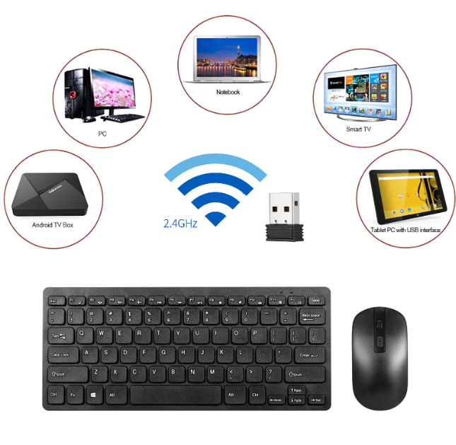 KM901 slim and smart Keyboard Mouse Combo 2.4G Wireless 78 Key Mini ...