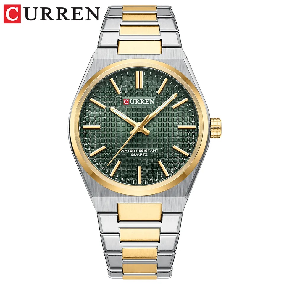 CURREN 8439 Silver And Golden Two-tone Stainless Steel Analog Watch For ...