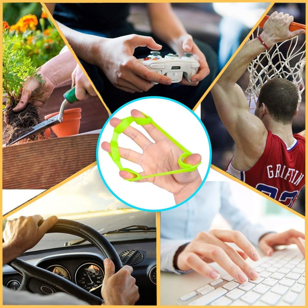 3pcs Silicone Relieve Wrist Pain Gripper Finger Stretcher Grip Strength ...