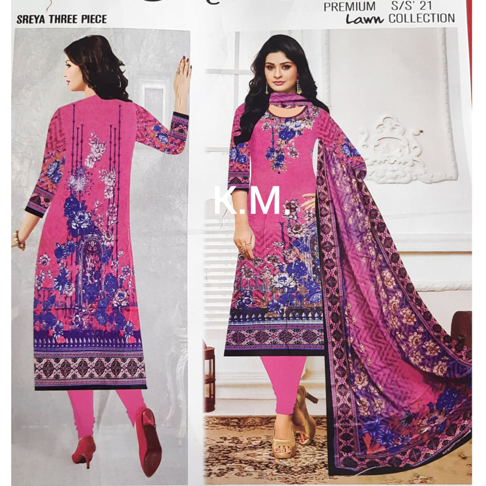 Pakistani Lawn Unstitched Three Piece Party Dresses (3 Piece) | Daraz.com.bd