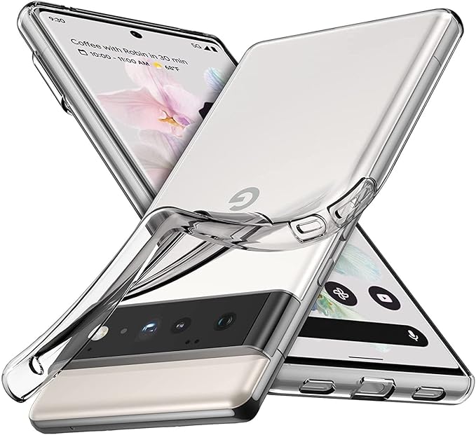 Google pixel 6 pro Flexible Clear Transparent Soft Tpu Back Case Cover