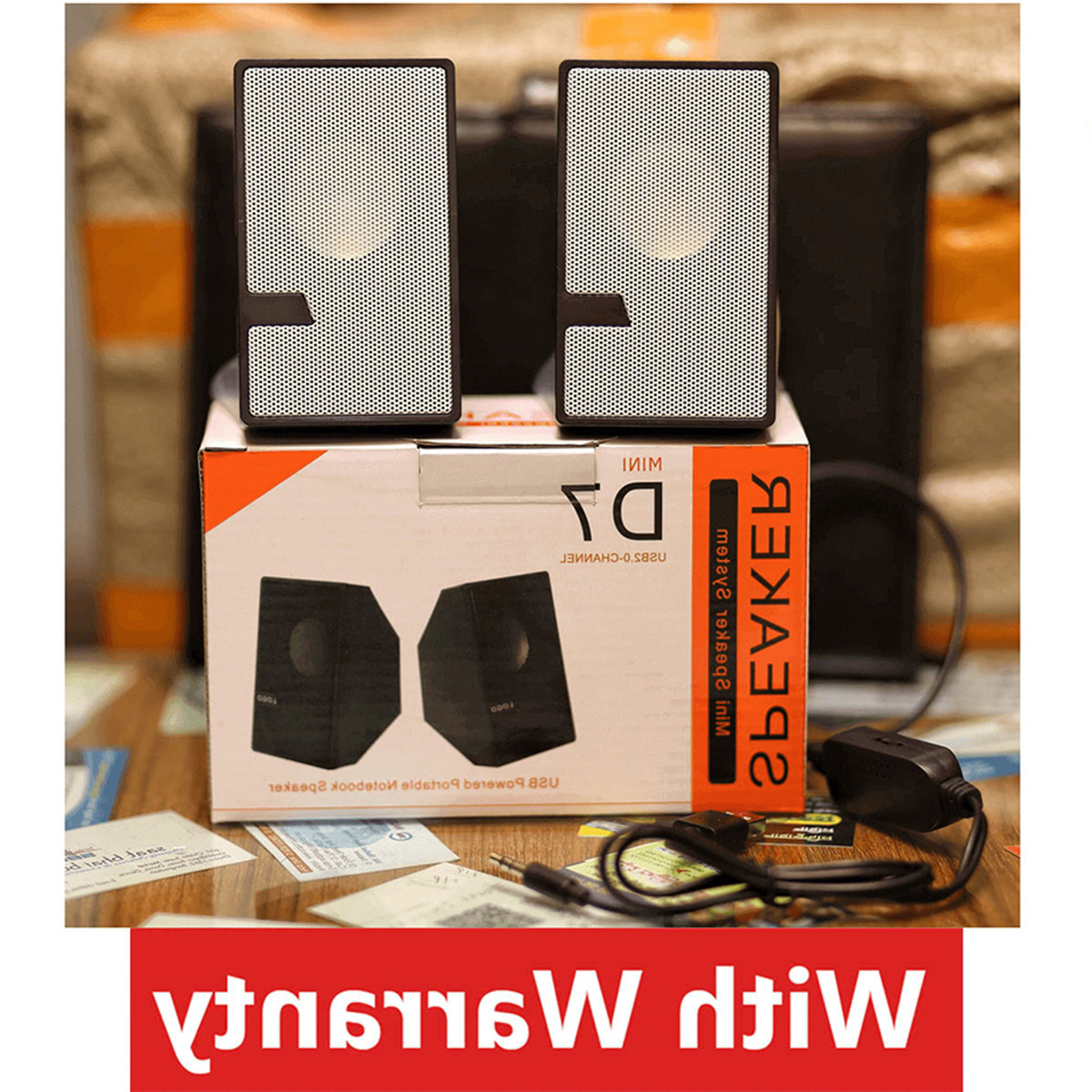 D7 Multimedia Speaker with 3.5 Aux Connectivity - USB Powered and ...