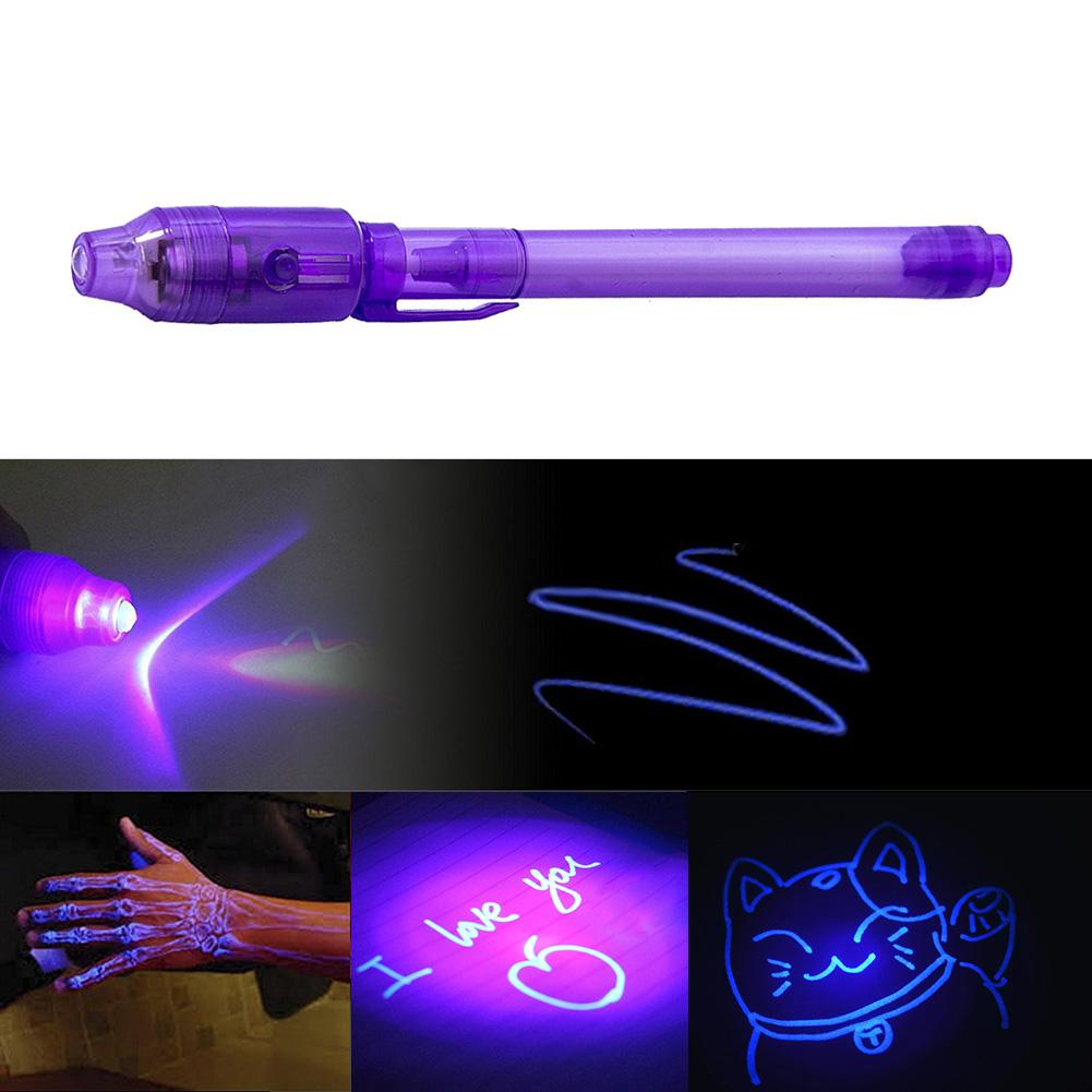 1/4/7pcs Creative Magic UV Light Pen Invisible Ink Pen Glow in the dark ...