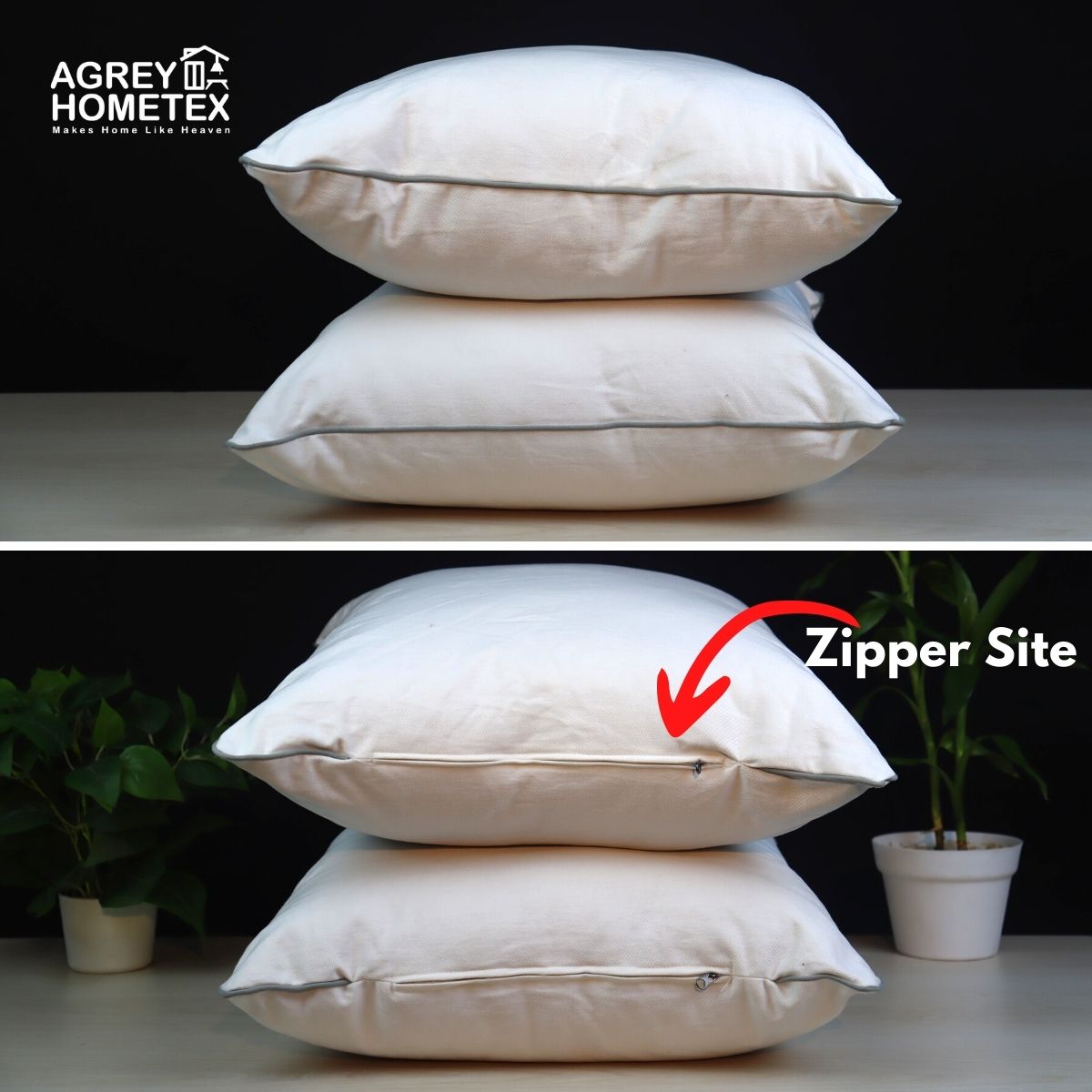 Shimul Fiber Head Pillow Cotton Fabric White (18"x24") 1 Pcs