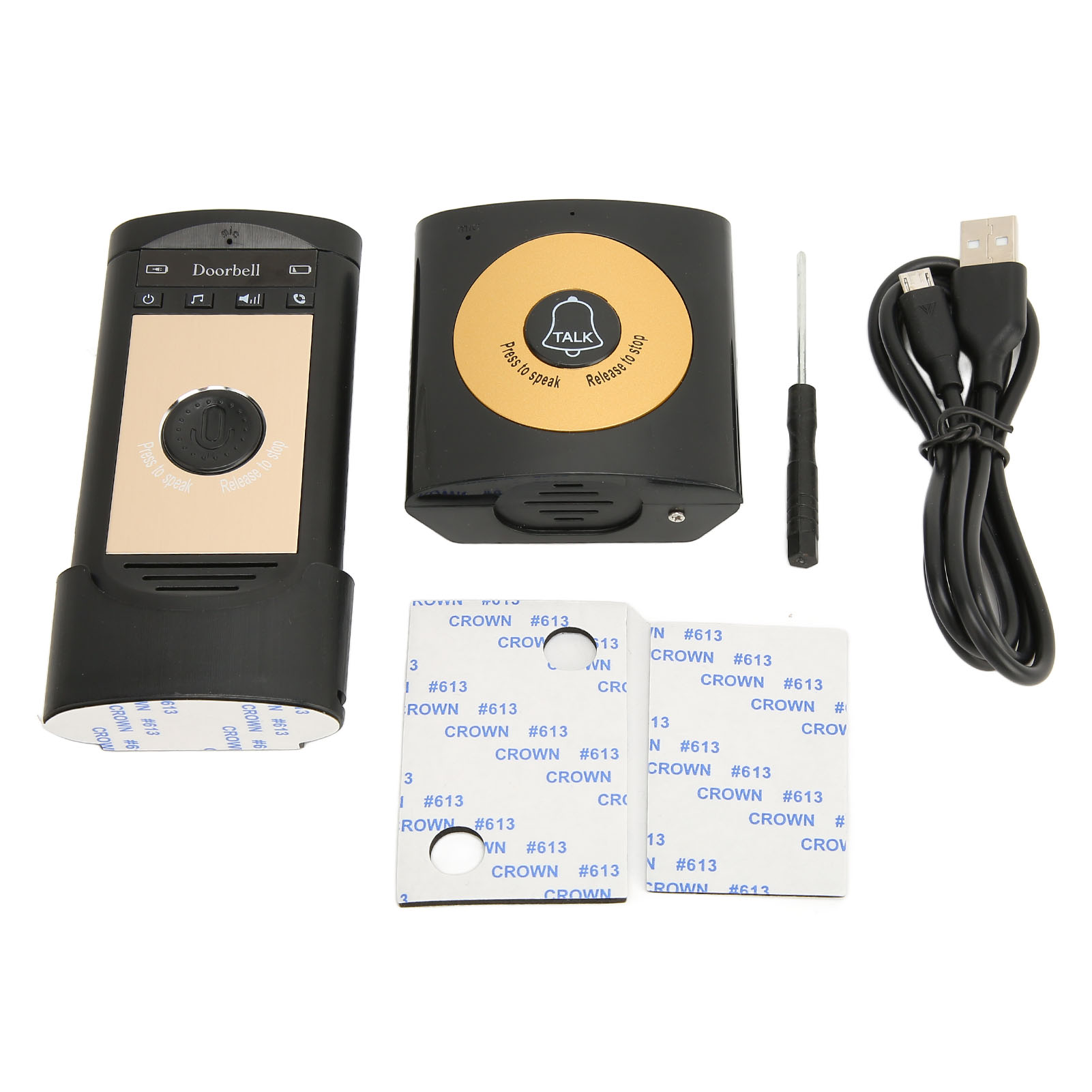 Wireless Intercom Doorbell 2 Way Talk Clear Sound Large Range Electronic Doorbell Set for Home ...
