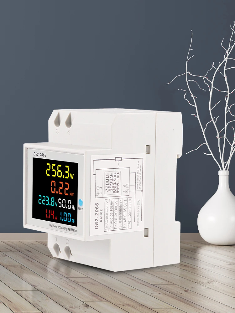 6-in-1 Digital Smart Energy Meter 100A AC LCD Display Voltage, Current ...