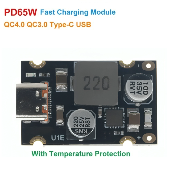 QC4.0 QC3.0 Type-C USB PD65W Fast Charging Adapter Module DC8-32V 3.25A ...