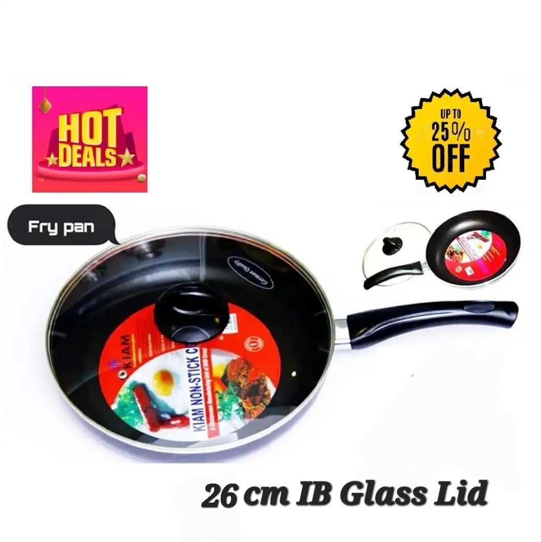 Kiam 26 Cm Induction Bottom Non-Stick Frypan With Glass Lid For All ...