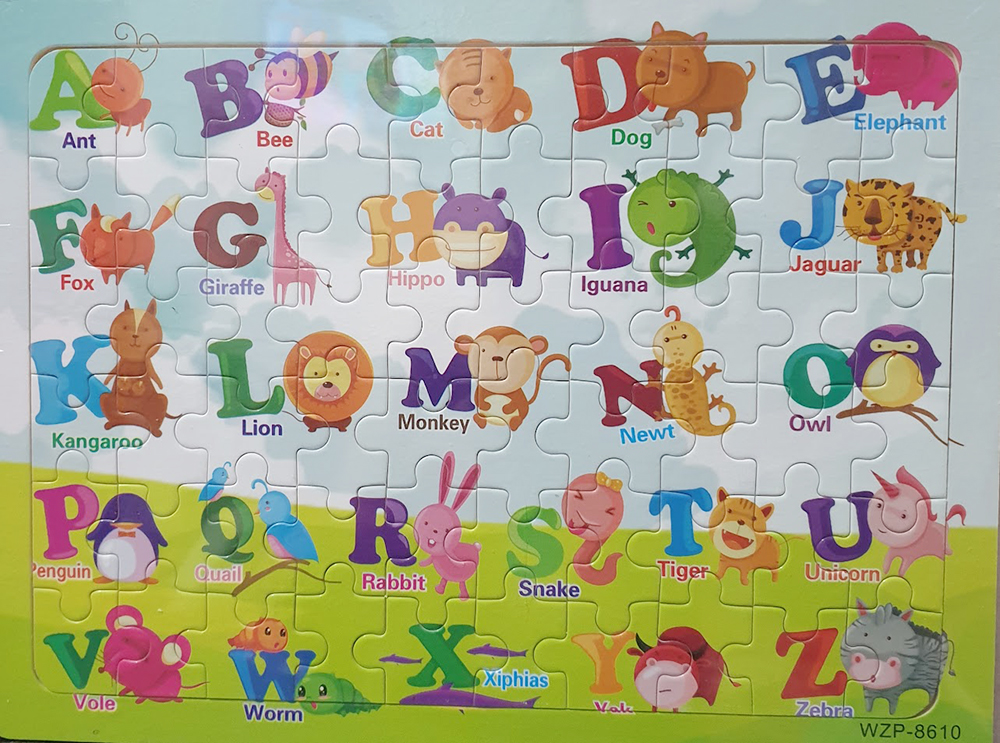 English, ABCD Wooden Alphabet Puzzle Board For 1-3 Years Old Girls and ...