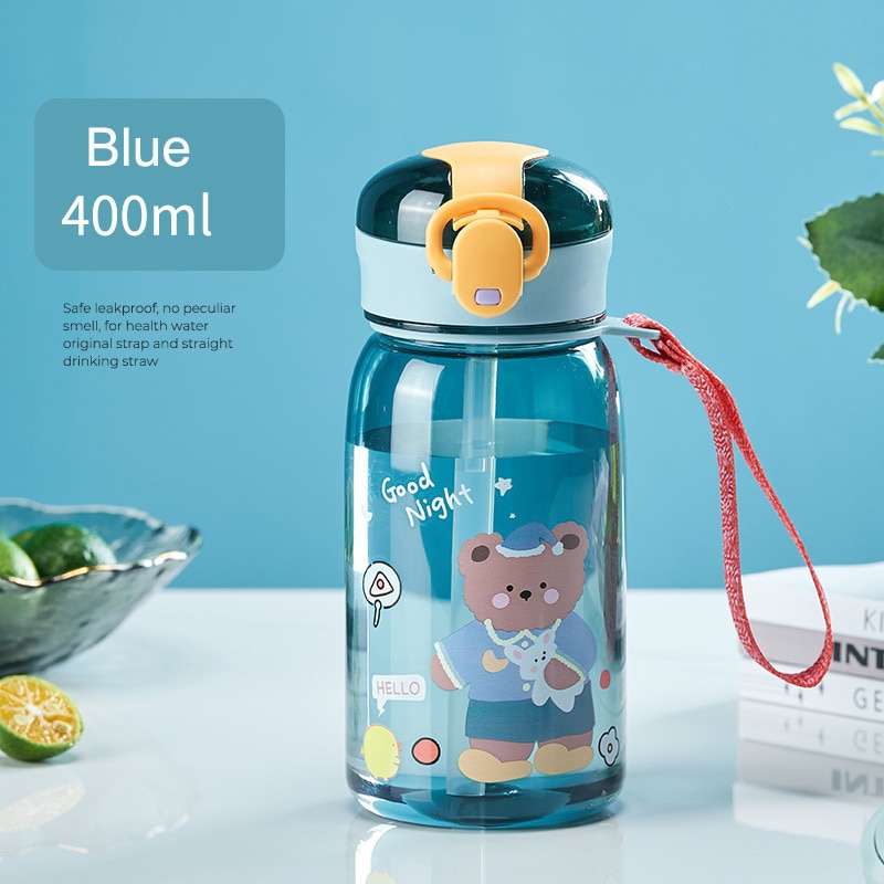 Kids Water Sippy Cup With Straw Cartoon Leakproof Water Bottles Outdoor ...