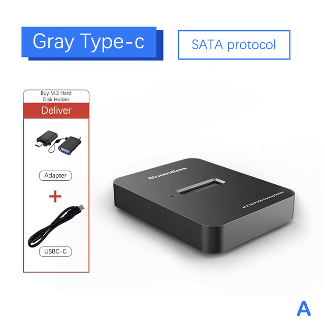 Dual Bay Ssd Hard Disk External Box Sata Ngff/nvme M.2 Efficient Heat Docking Stationdata Store ...