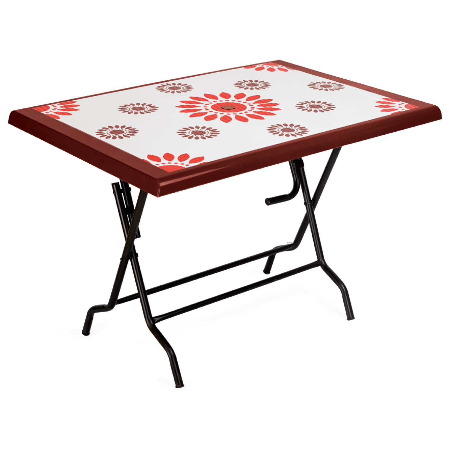 Akij Top choice Table Lumina Table 4 Seated Rect. Table steel leg Rose Wood Daraz .bd