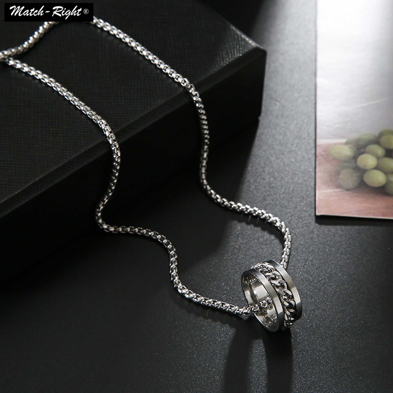 Neck Chains Men Stainless Steel-Finger Ring With Necklace | Daraz.com.bd