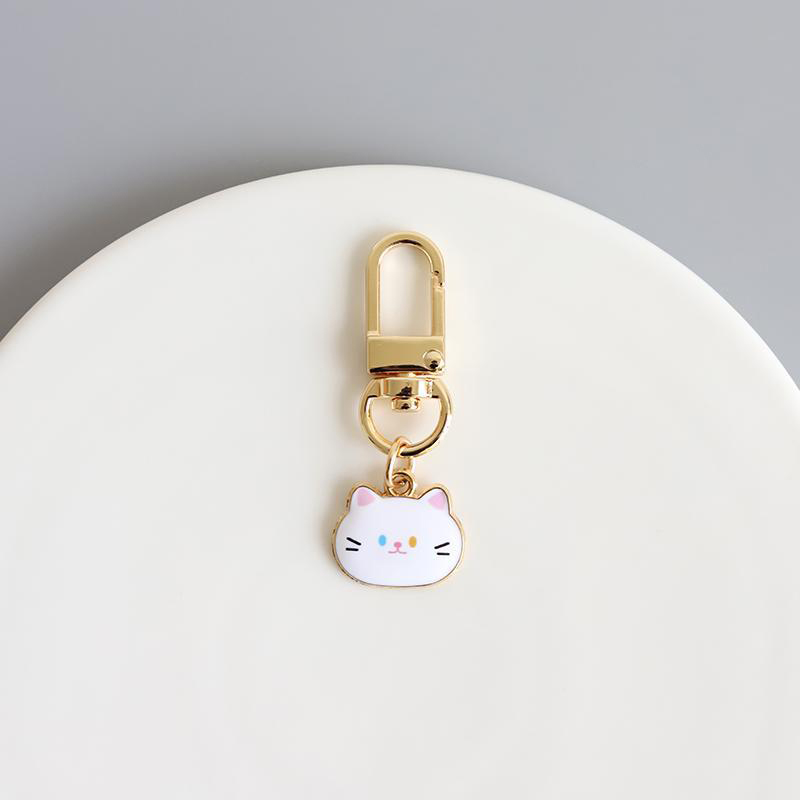 Cartoon Cute Cat Keychain Kawaii Animal Metal Charms Key Holder Bag ...