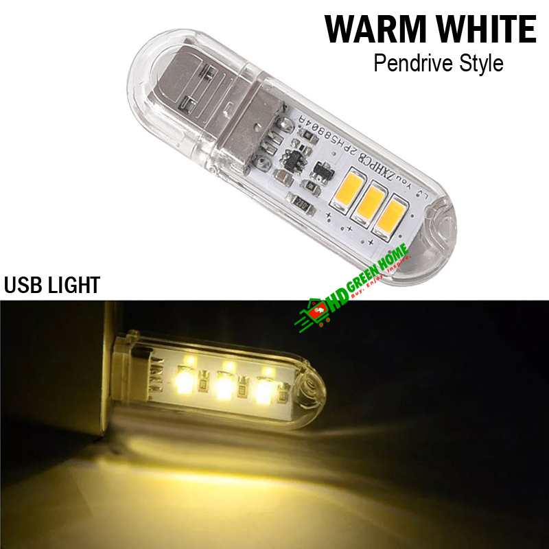 USB 3-LED Light Pen Drive Model 5V USB LED Night Light | Daraz.com.bd
