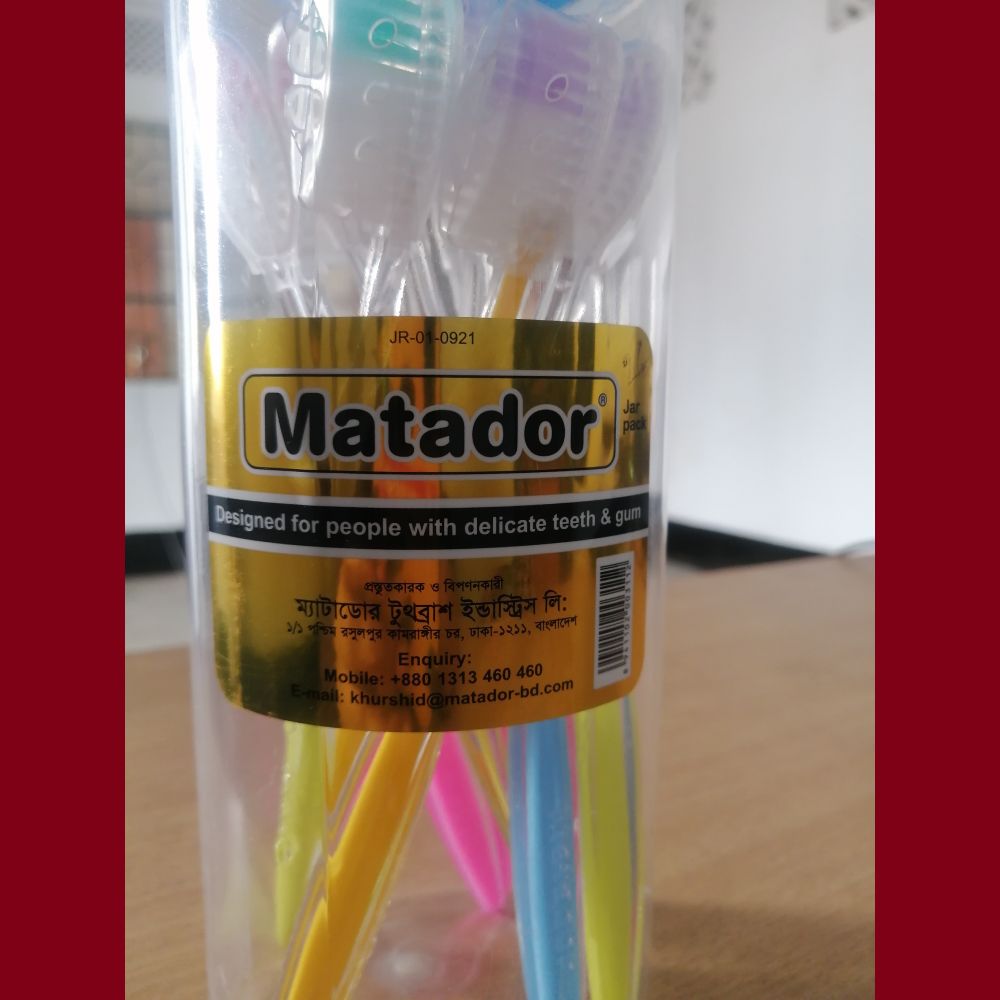 Matador toothbrush with cap- 12 pcs | Daraz.com.bd