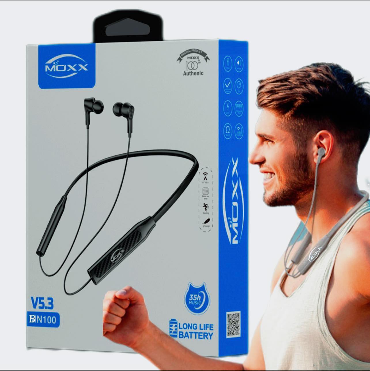 Moxx BN100 Neckband Bluetooth Headset BT5.3 Sports Headset IPX5 with ...