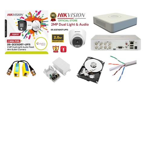 Hikvision Camera Package Full ColorVU With Audio 24 hours 7 Days CCTV ...