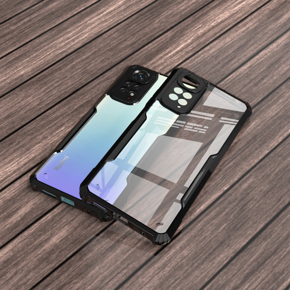 For Xiaomi Redmi Note 11 4G Reinforced Shockproof Cushion Back Clear Hybrid Transparent Hard ...