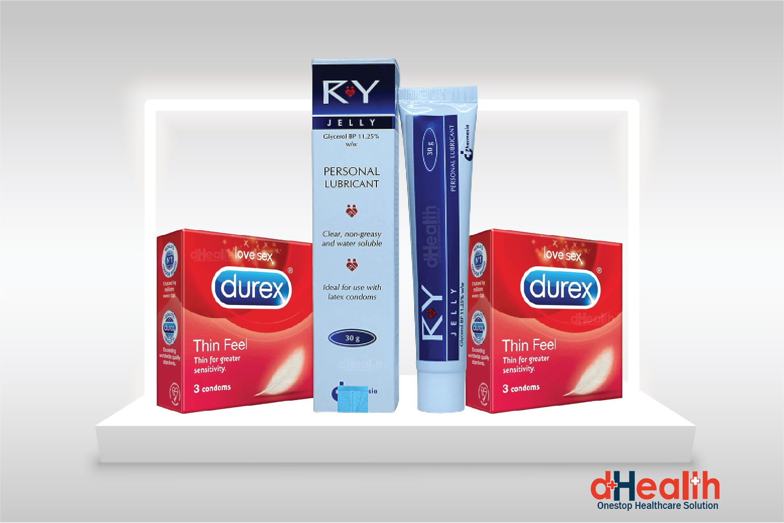 RY Jelly & 2 Durex Thin Feel Condom Combo Pack, Personal lubricant ...