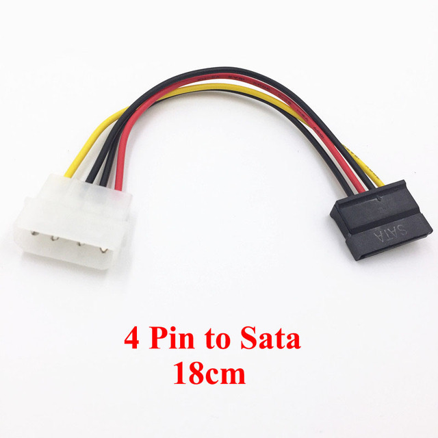 4 Pin Ide Molex To Dual Sata 15 Pin Hdd Power Supply Extension Cable ...