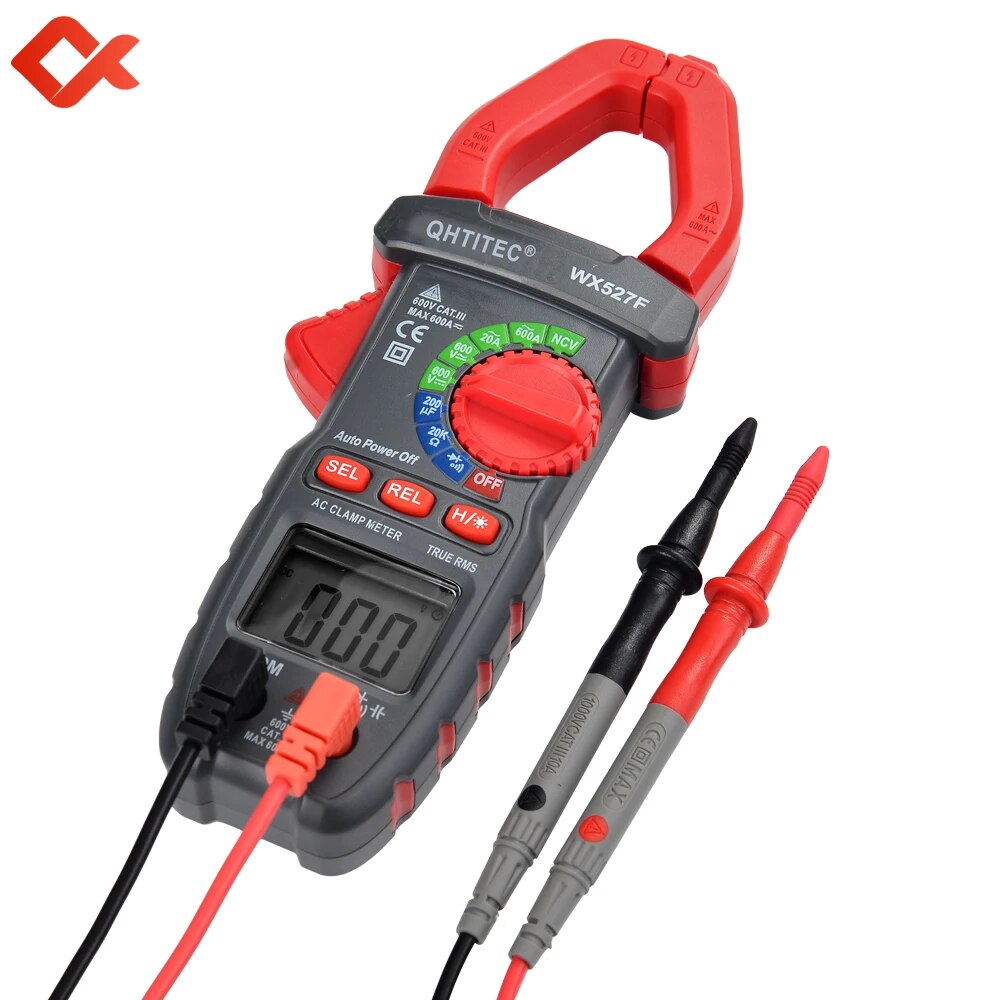 AC/DC Clamp Meter Hook Digital Ammeter Current Tester Multimeter ...