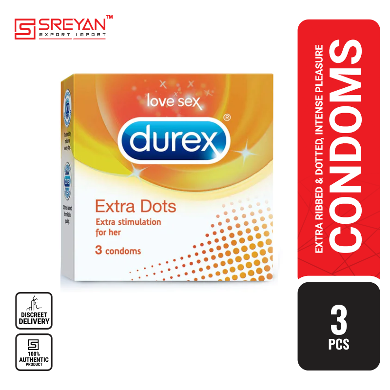 Durex Extra Dots Condom - 3Pcs Pack (Made In India) - Condom | Daraz.com.bd