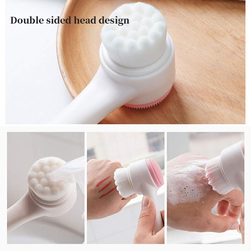 2 In 1 Soft Silicone Facial Cleanser Brush Home Use Skin Care Tool with ...