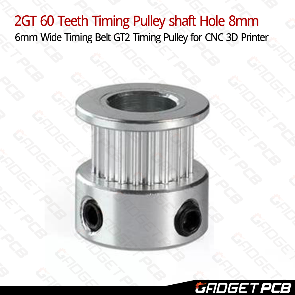 20 Teeth GT2 Timing Pulley Shaft Hole 8mm Aluminum GT2 Timing Pulley ...