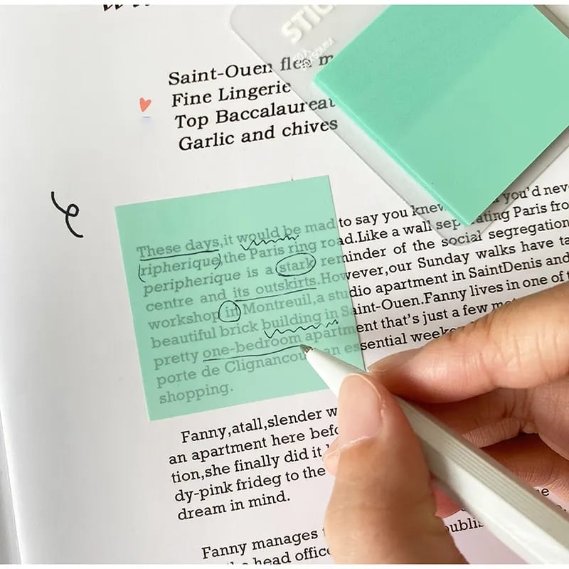 Transparent Sticky Note Memo Pads 50 Sheets Kawaii Notepad PET ...
