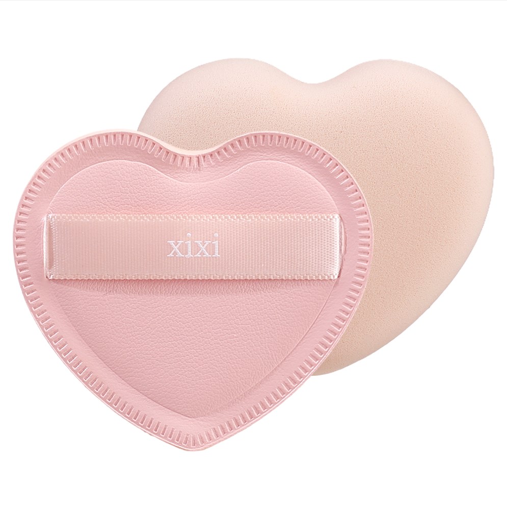 Powder Puff Foundation Cream Blending Cosmetic Candy Color Heart Shaped ...