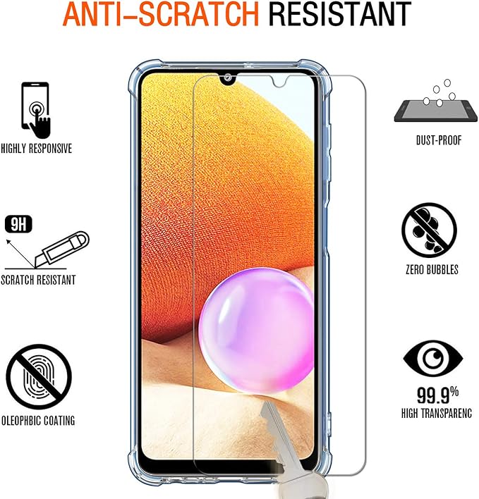 Samsung Galaxy A32 4G Flexible Clear Transparent Soft TPU Back Case ...