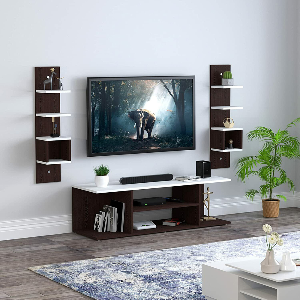 Wall Mounted TV Unit | TV Unit with Open Storage| TV Entertainment Unit ...