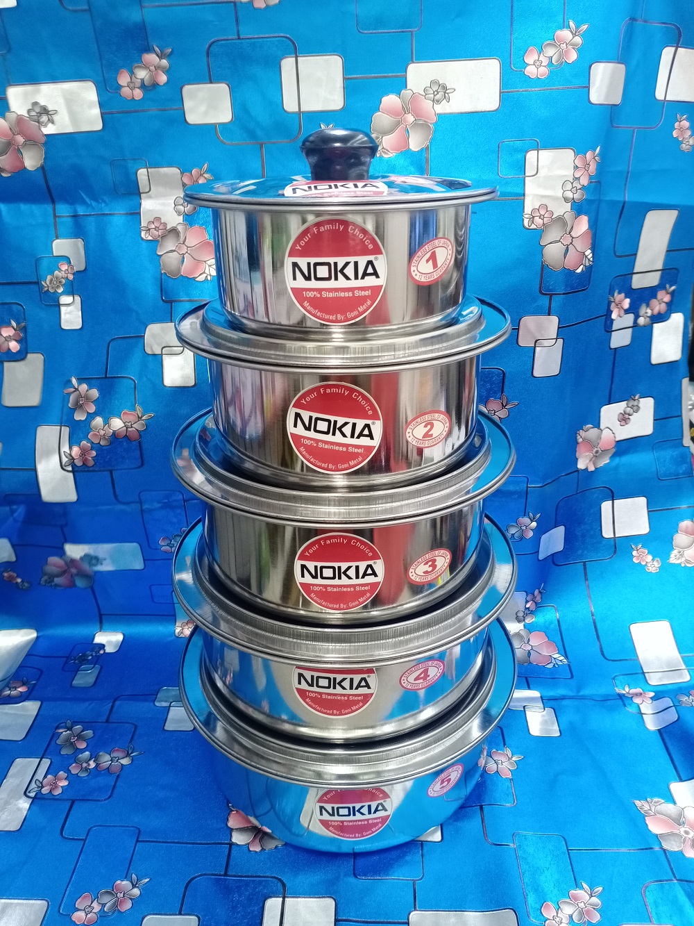 Nokia 5 Pcs Stainless Steel Sauce Pan with Lid Set,(R),Stainless Steel ...
