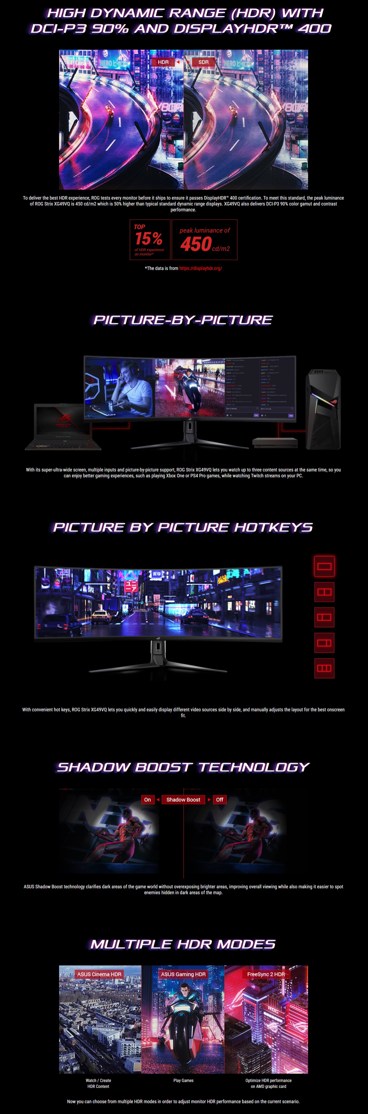ASUS ROG Strix XG49VQ Super Ultra-Wide HDR Gaming Monitor - 49-inch 32: ...