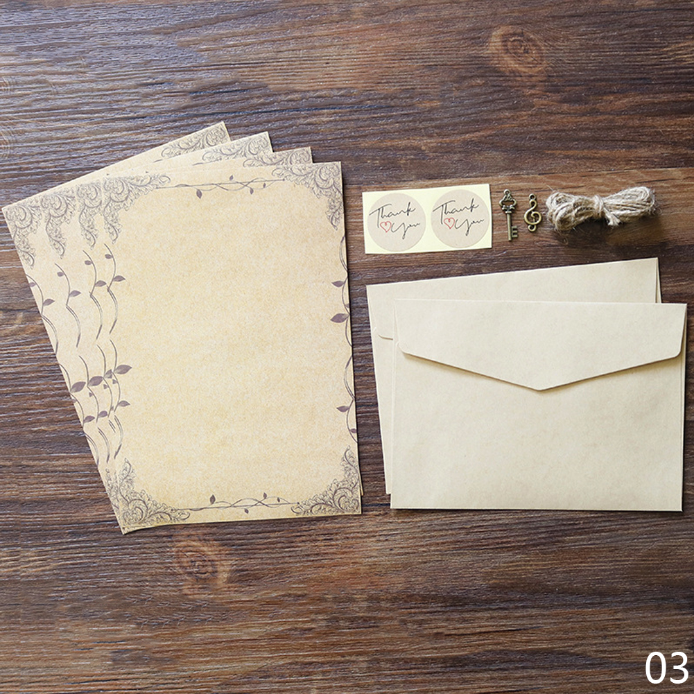 Vintage Kraft Envelope Letter Paper Set Valentine's Day Love Letter ...