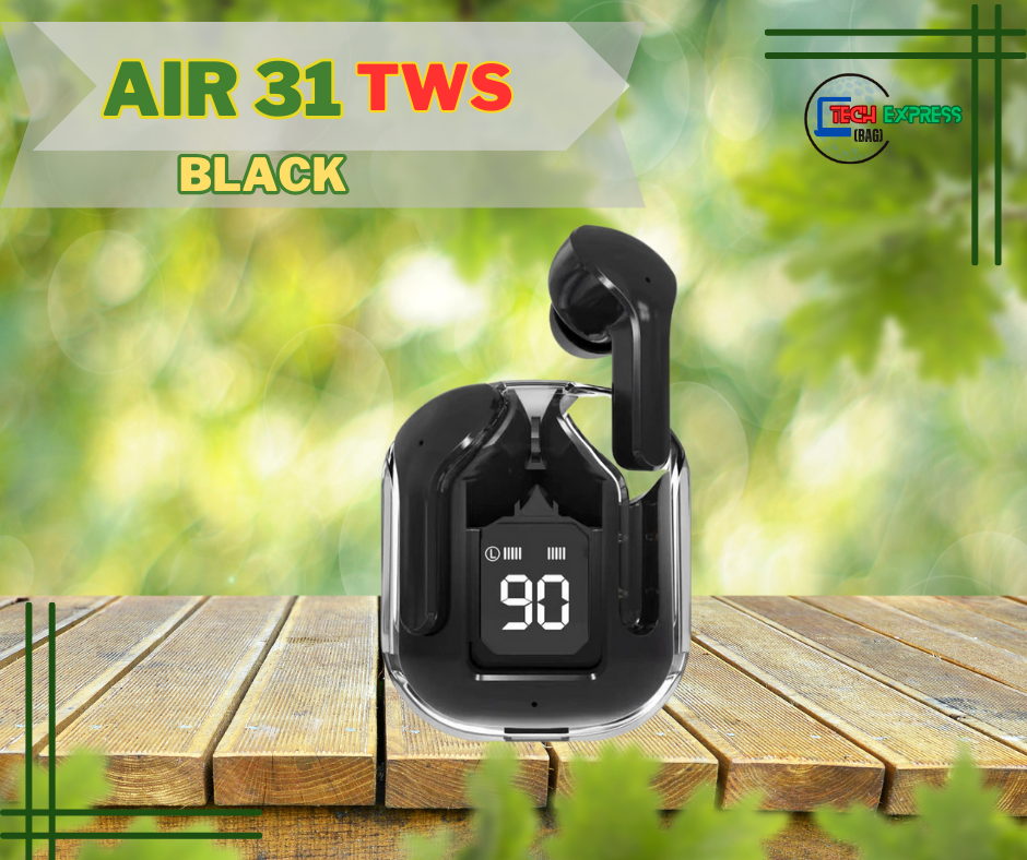 AIR31 TWS Wireless Bluetooth Headset Waterproof Noise Cancelling LED Earbuds with Mic Wireless ...