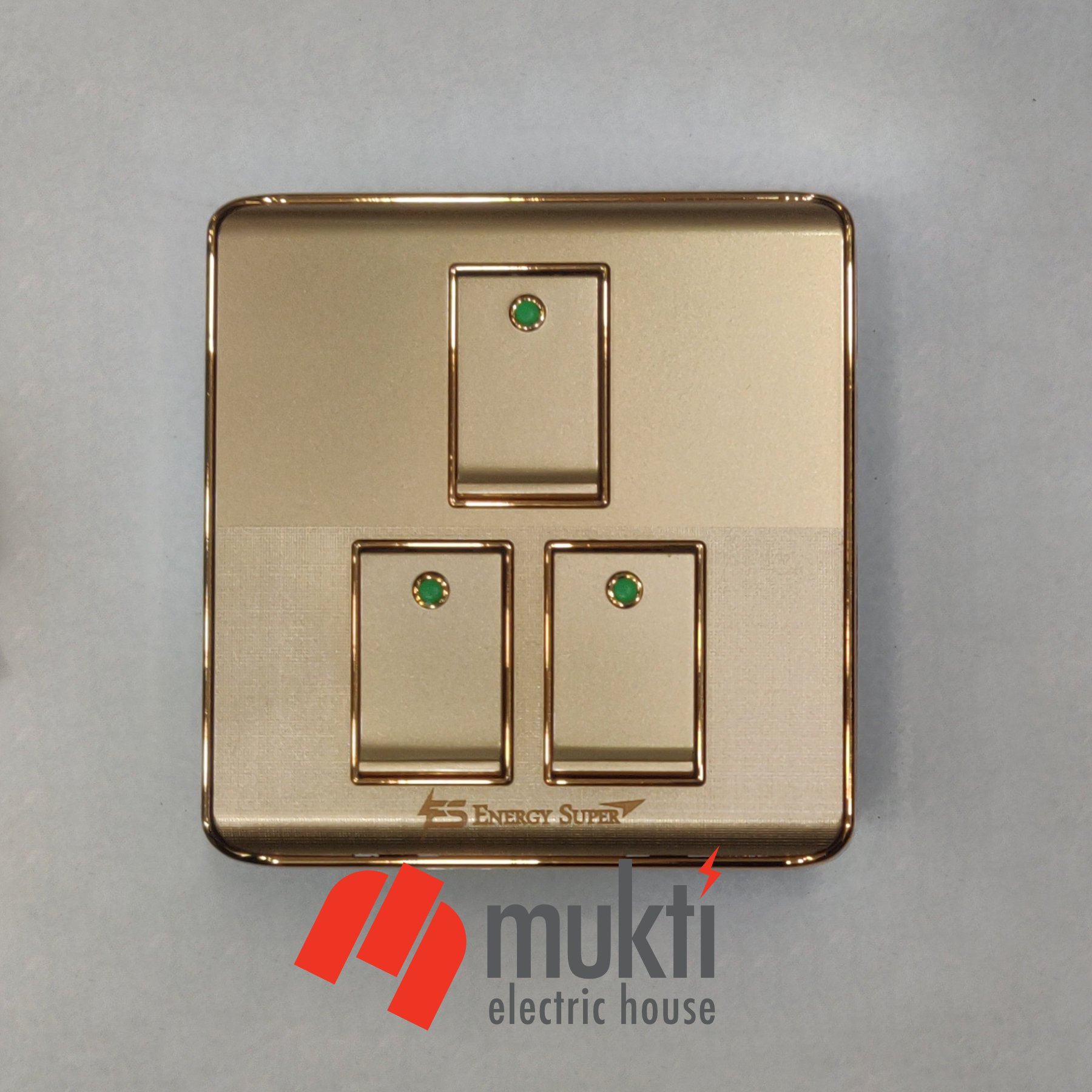 Energy Super Classic Gold Series Three Gang Switch Socket 3Gang | Daraz ...