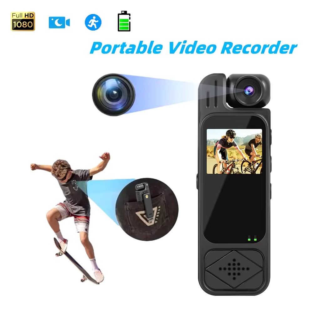 Mini Body Camera 1080P HD Sports Camera Rotatable Night Vision Digital ...