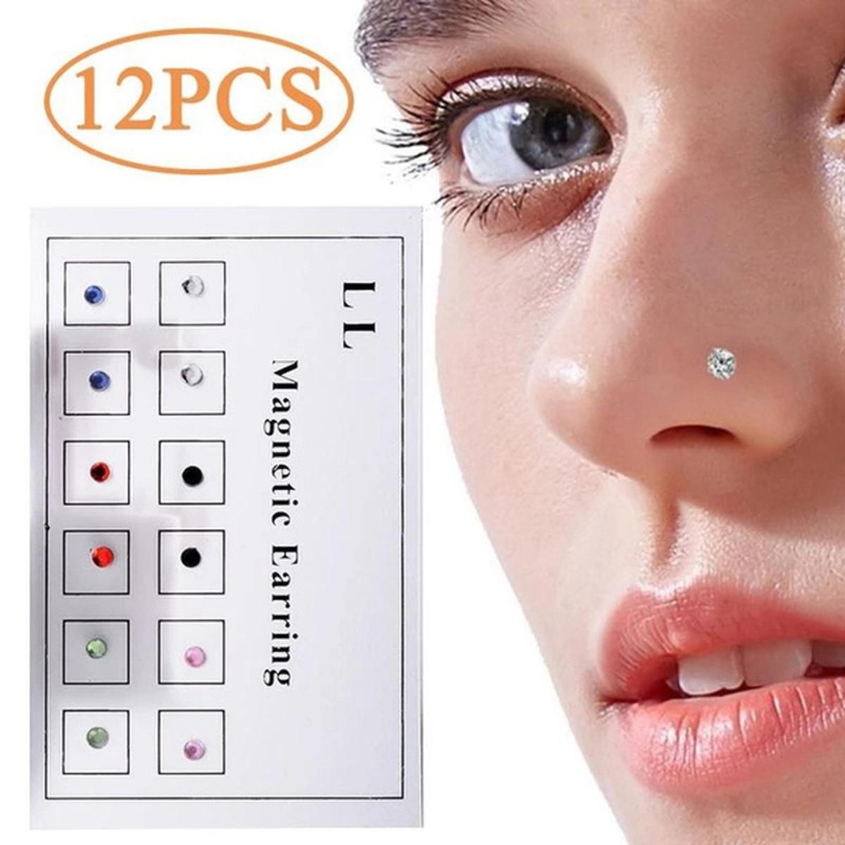 12pcs Card Magnet Ear Tragus Cartilage Lip Stud Nose Ring Non Pierced Jewelry Magnetic Earring Daraz .bd