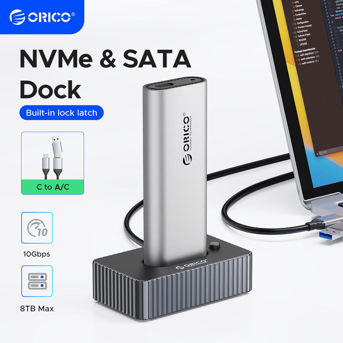ORICO M.2 NVMe SATA SSD Enclosure Docking Station USB 3.2 Gen 2 10Gbps ...