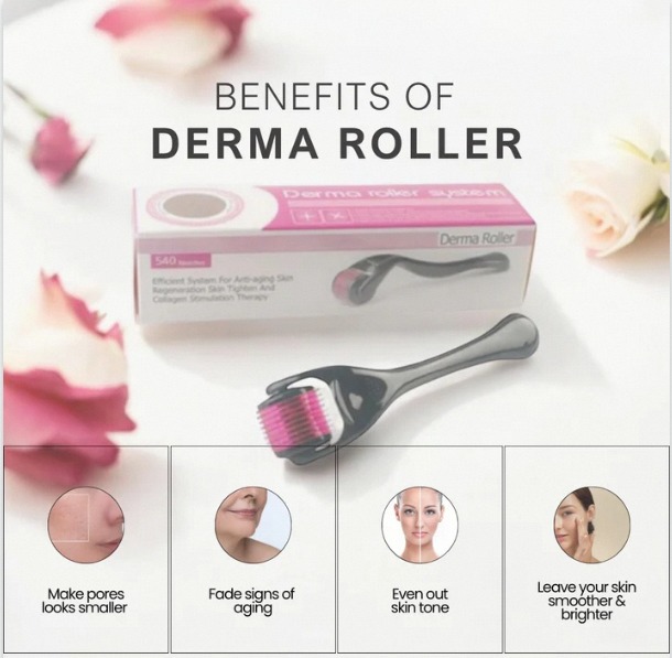 Drs Derma Roller 1mm For Hair Growth And Face - 540 Microneedles ...