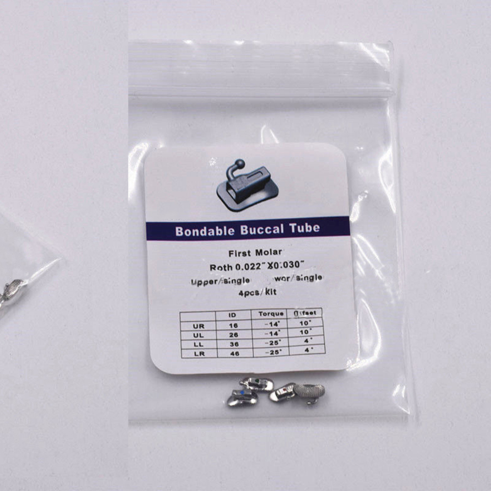 4Pcs/Pack Dental Orthodontic 1st Molar Bracket Buccal Tube Bondable ...