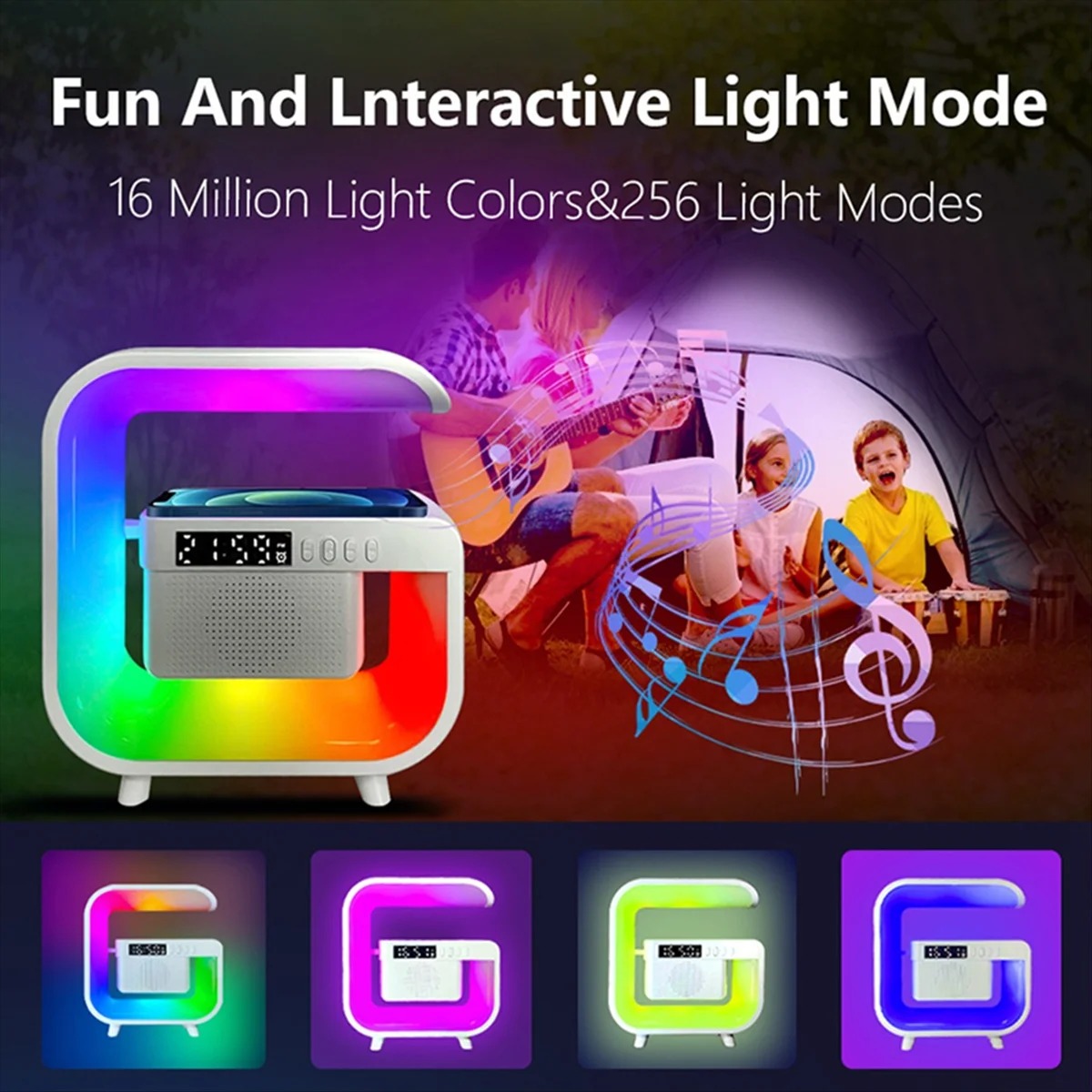 G3 Mini Smart Light Bluetooth Speaker Colorful Lights Clock Wireless ...