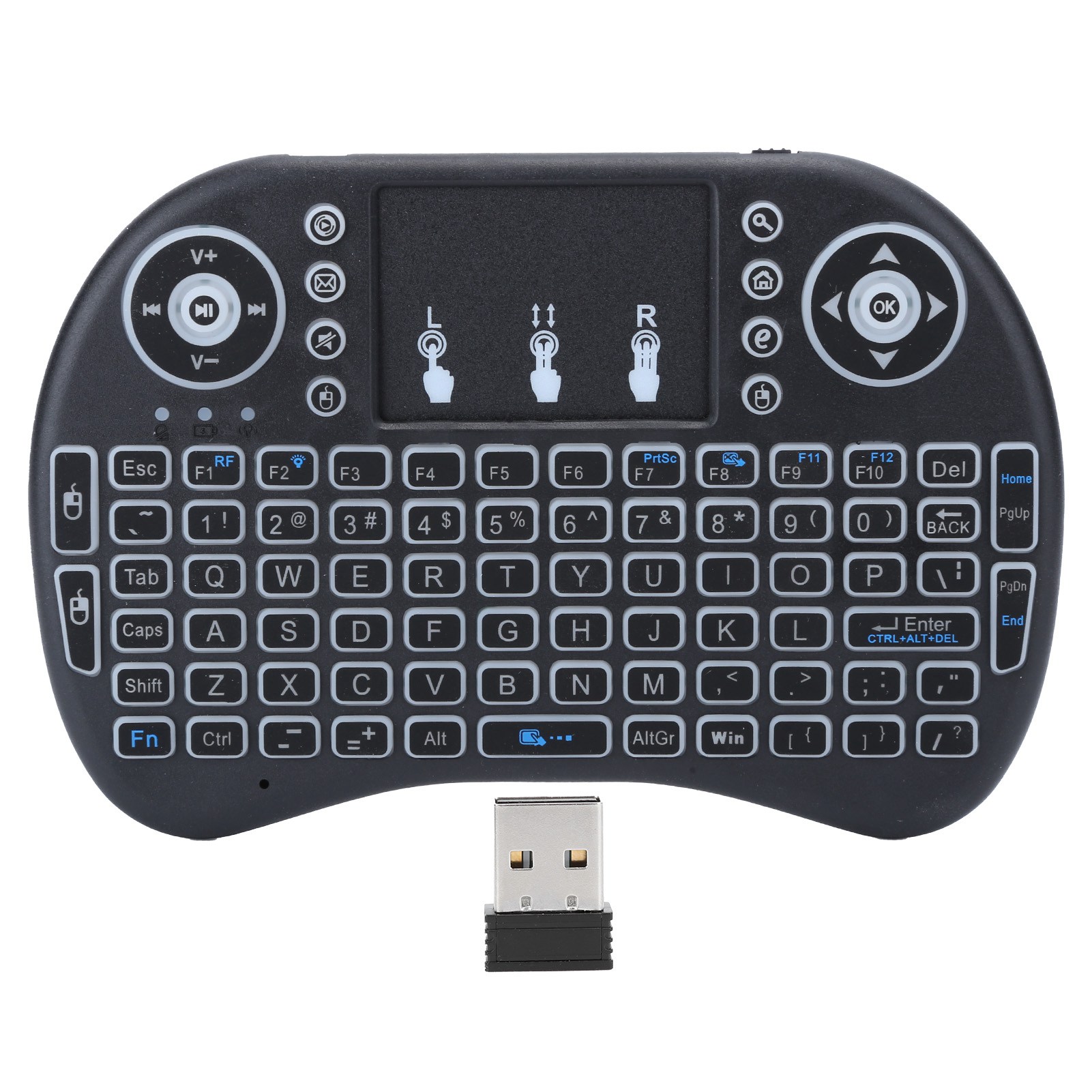Mini Wireless Keyboard Backlit 2.4GHz 10 Meter Working Distance Smart ...