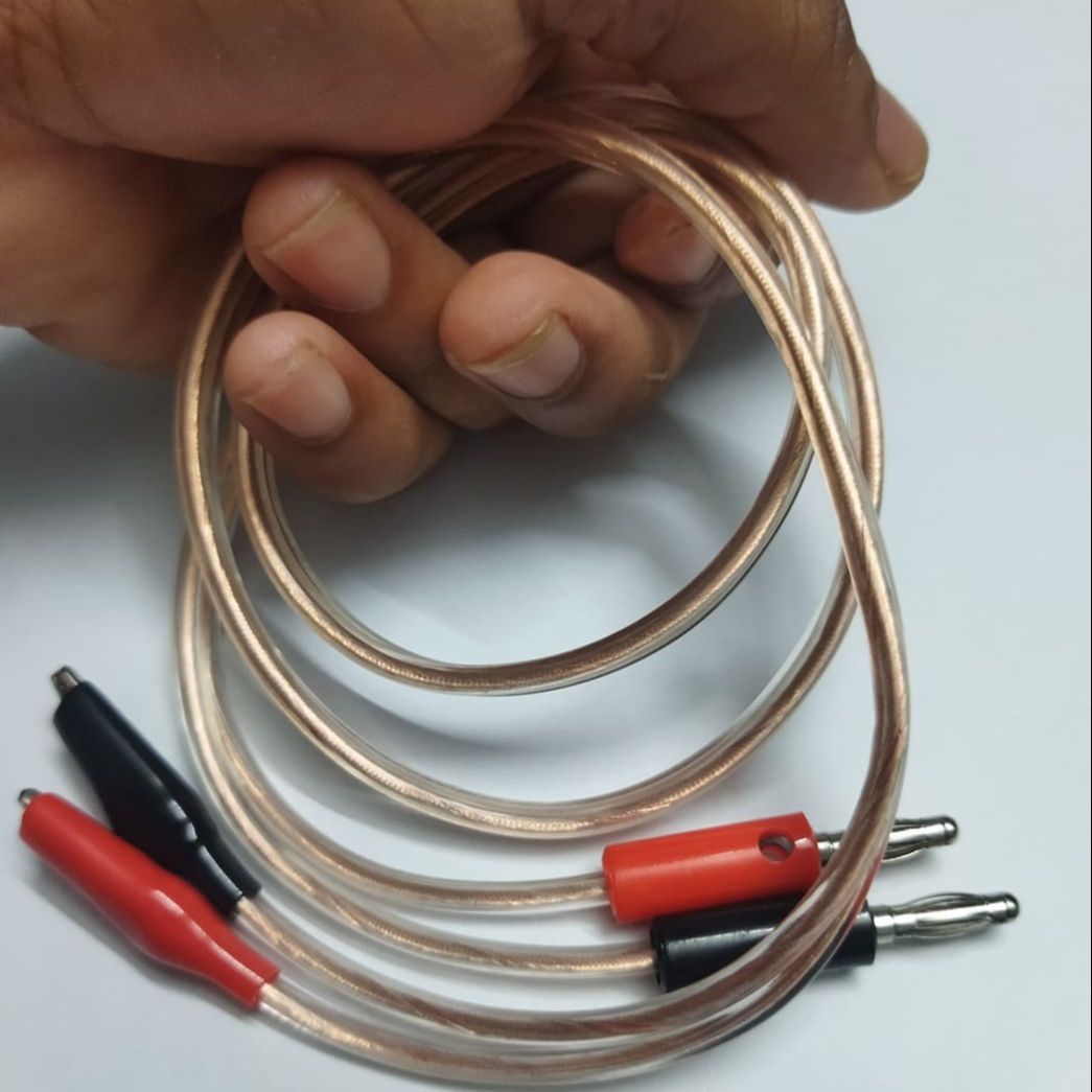 1Pair- Transparent Banana To Alligator Clips Cables Electrical ...