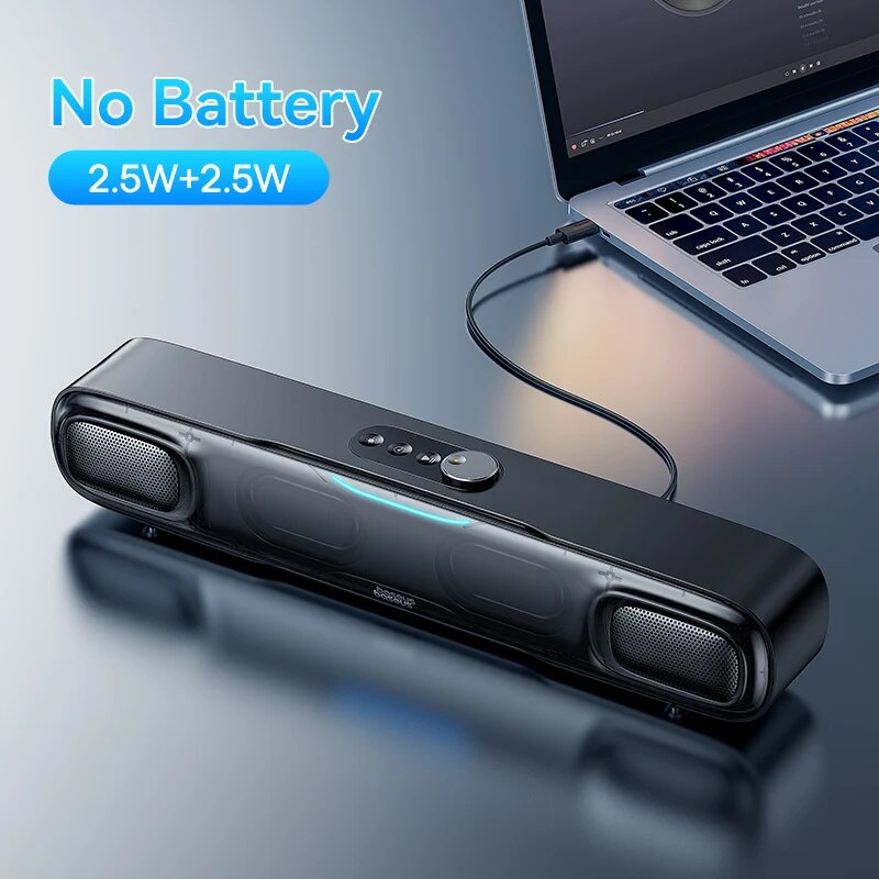 Baseus DS10 Desk Mini Soundbar Speaker Bluetooth 5.3 Triple-Mode Audio ...