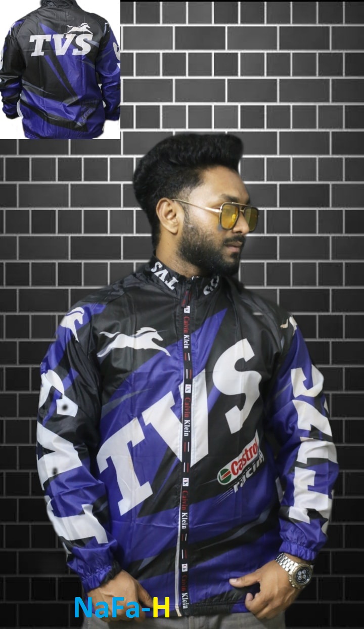 Windbreaker or Dust coat for Biker. TBS Motorcycle. Blue and Black ...