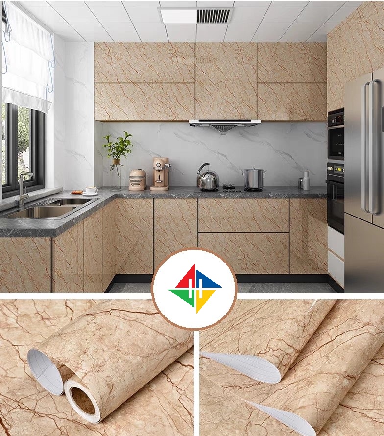 Marble Pattern Stickers Self Adhesive Waterproof Kitchen Furniture ...